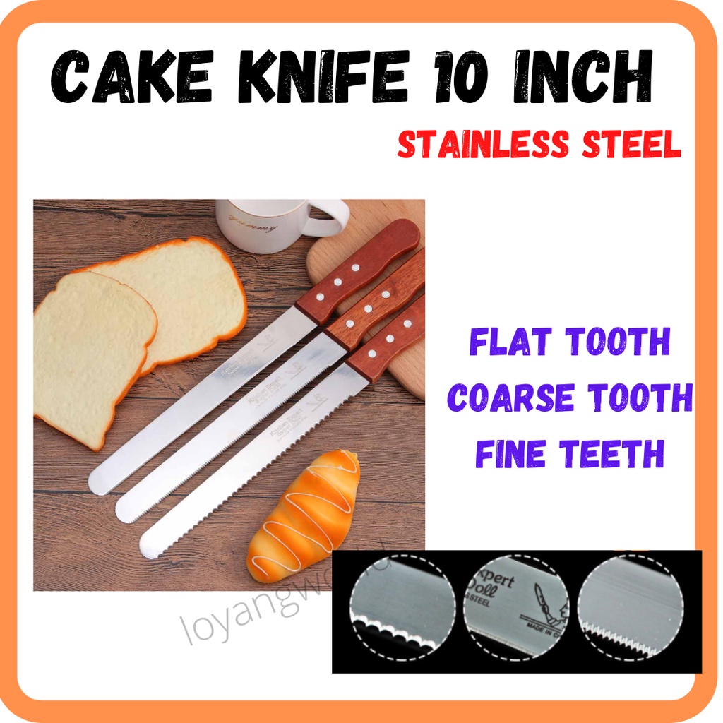 10 Inch Stainless Steel Cake Bread Knife Pisau Kek Bread Cake Knife ...