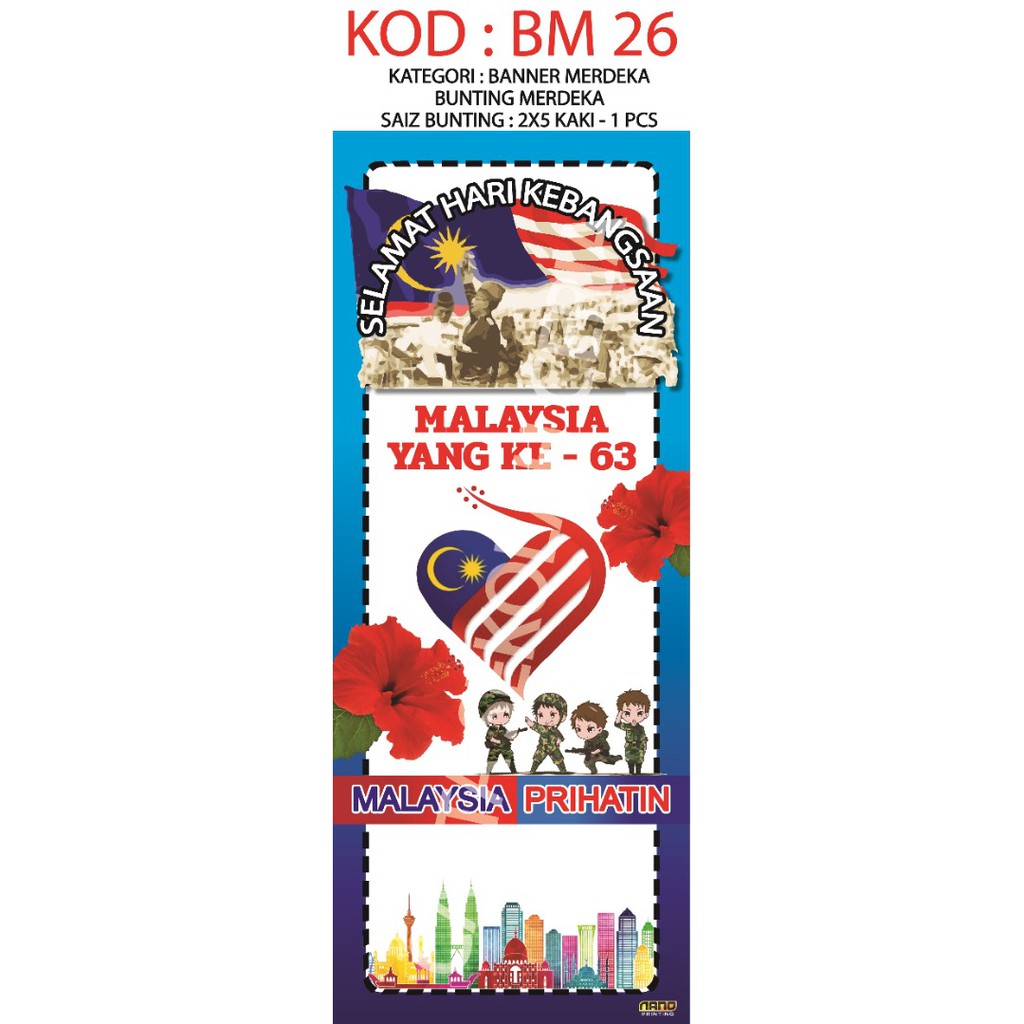 Bunting Merdeka 2020 - Sayangi Malaysiaku - Malaysia Prihatian BM26 | Shopee Malaysia