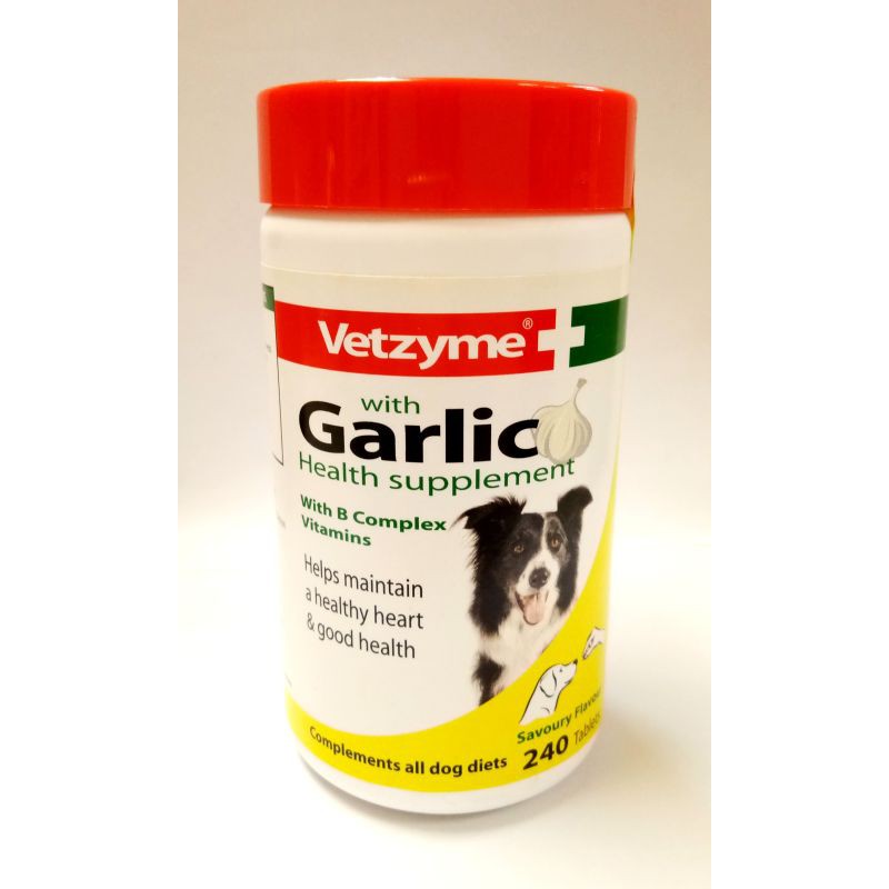 VETZYME GARLIC HEALTH SUPPLEMENT + B COMPLEX FOR DOGS (240 TAB ...