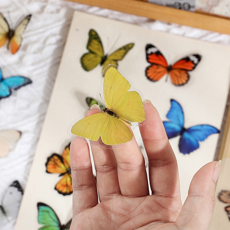 40 Pcs Retro Butterfly Series PET Stickers Waterproof Deco Stickers ...