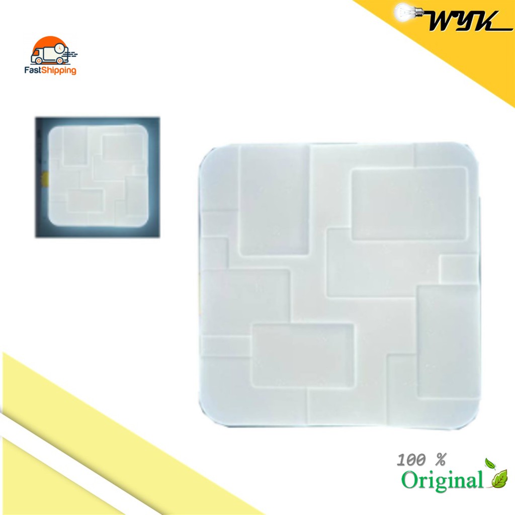 3 Colour Square Led Stainless Steel and PVC Ceiling Lamp (500mm ...