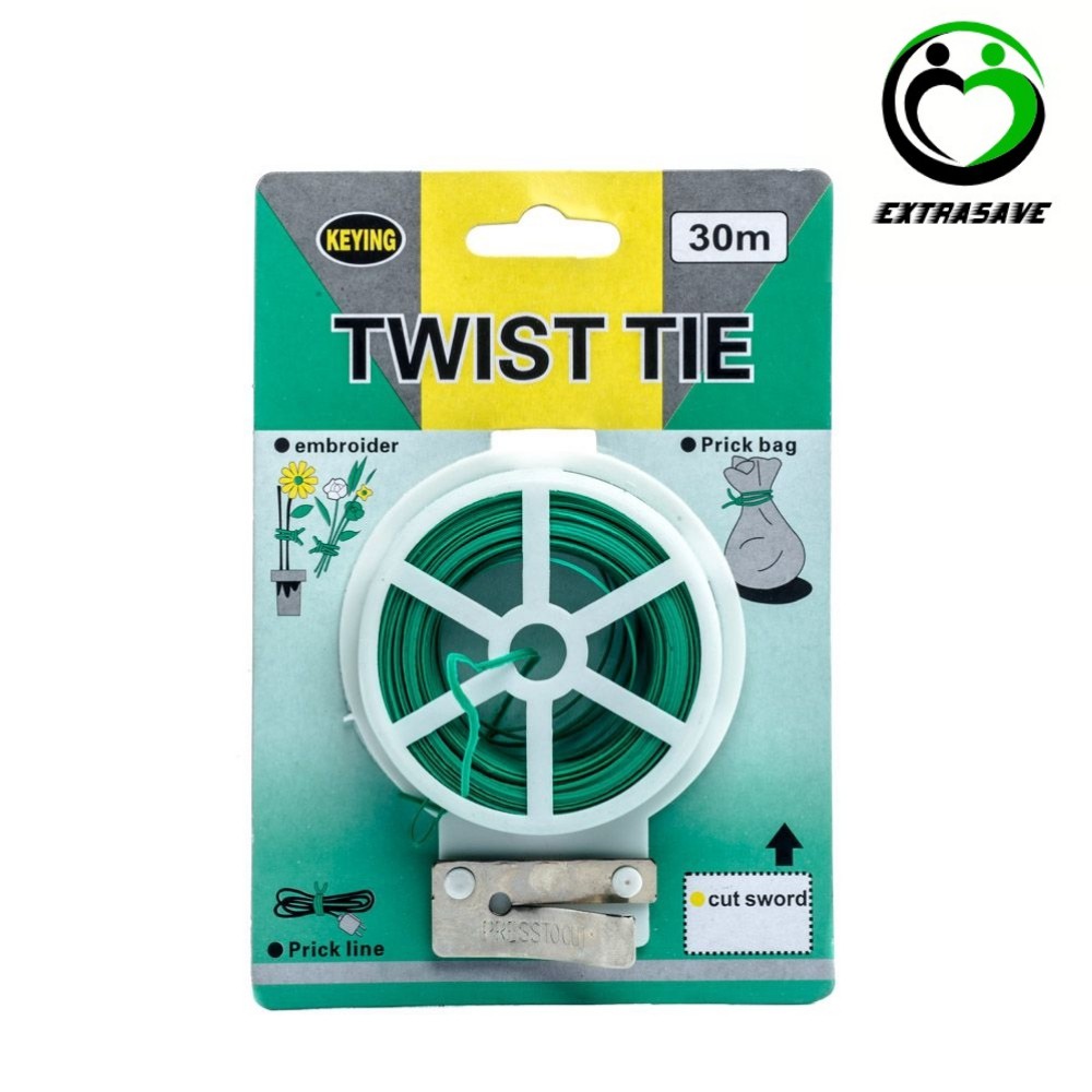 50M / 30M Dawai Hijau Bunga Dawai Orkid Plant Twist Tie with Cutter ...