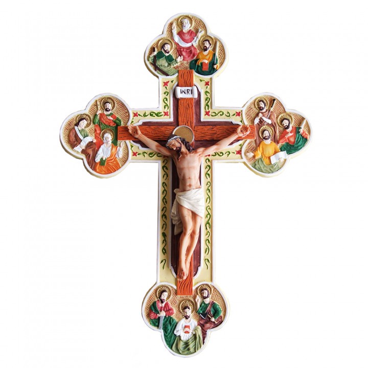 Jesus And Apostles Catholic Wall Hanging Cross Display Full Color 26cm ...