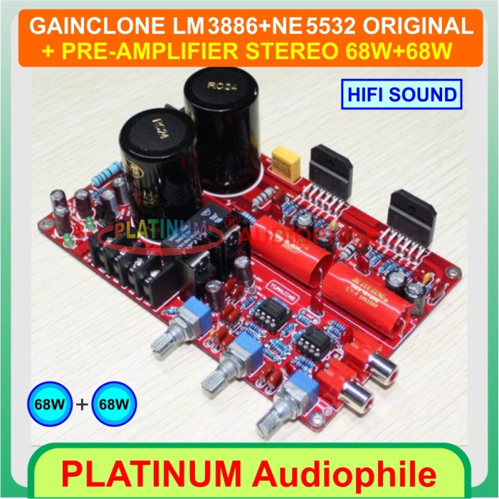 Lm3886 Amplifier Gainclone 2x68W Original LM3886TF+NE5532 Pre-Amp LM3886-4 | Shopee Malaysia
