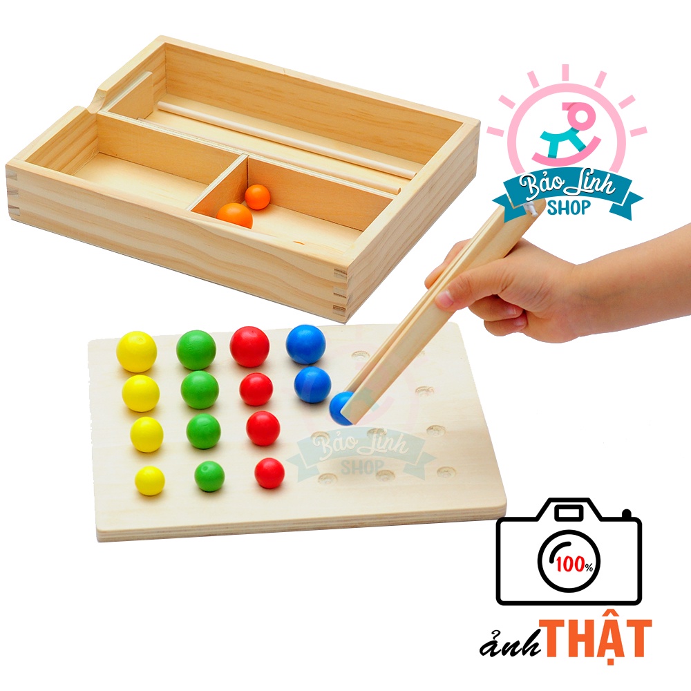 Montessori teaching materials 0-3 - Wooden ball picker for children to ...