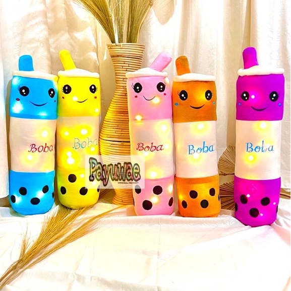 Boba Doll Bolster Led Jumbo Bolster Boba Milk Tea Doll Smooth Fabric ...