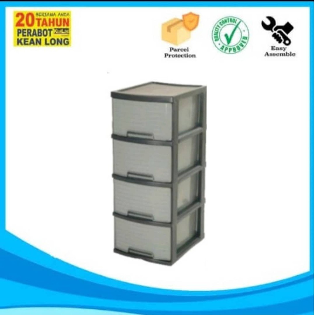 KLSB Laci Plastik / 4 Tiers Drawers Plastic Cabinet / Laci Plastik 4 ...