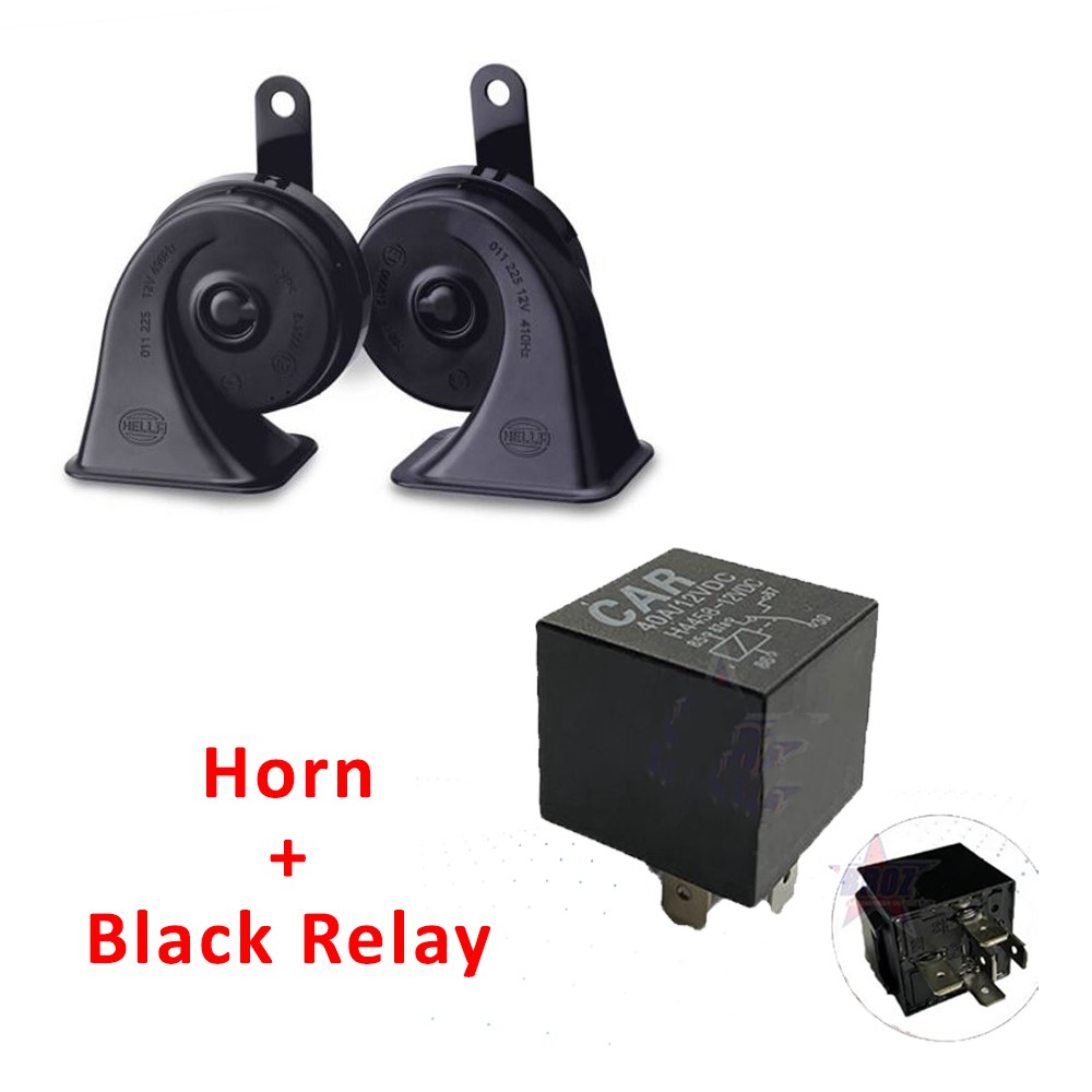 HELLA Midnight Black 12VTwin Tone Car/Motor Horn Snail Horn Set Hon ...