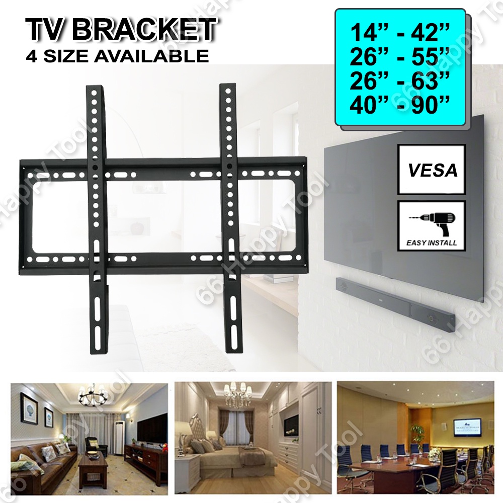Universal TV Bracket Set Rack Flat Panel VESA Wall Mount For LED LCD 14 ...