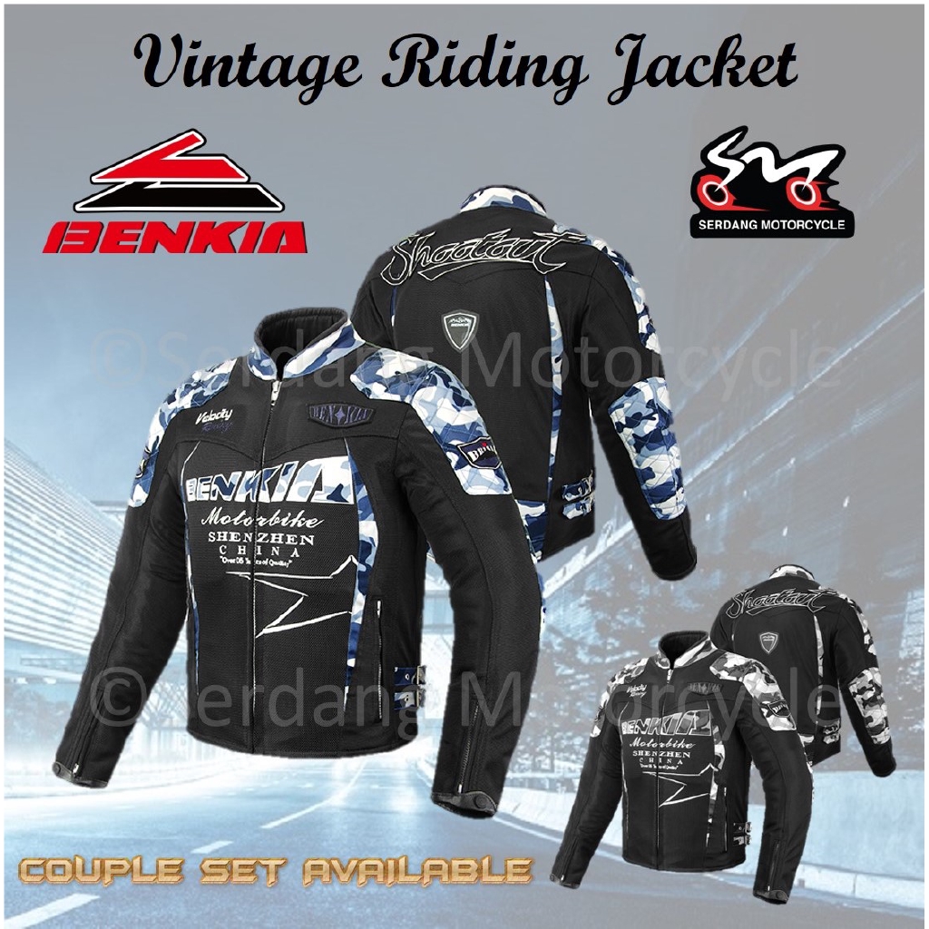 BENKIA JS95 Vintage Riding Jacket Motorcycle Jaket Motosikal Bike ...