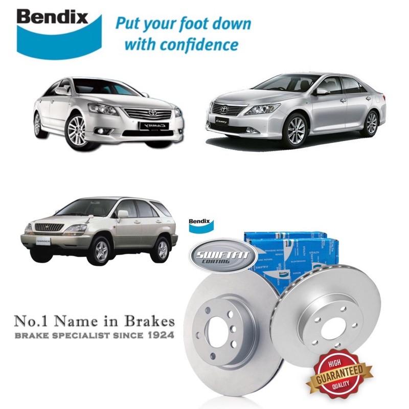 Original Bendix Swiftfit BR2709 Front Disc Rotor - Toyota Camry ACV40/ ACV50/ Harrier 2.2 (PC ...