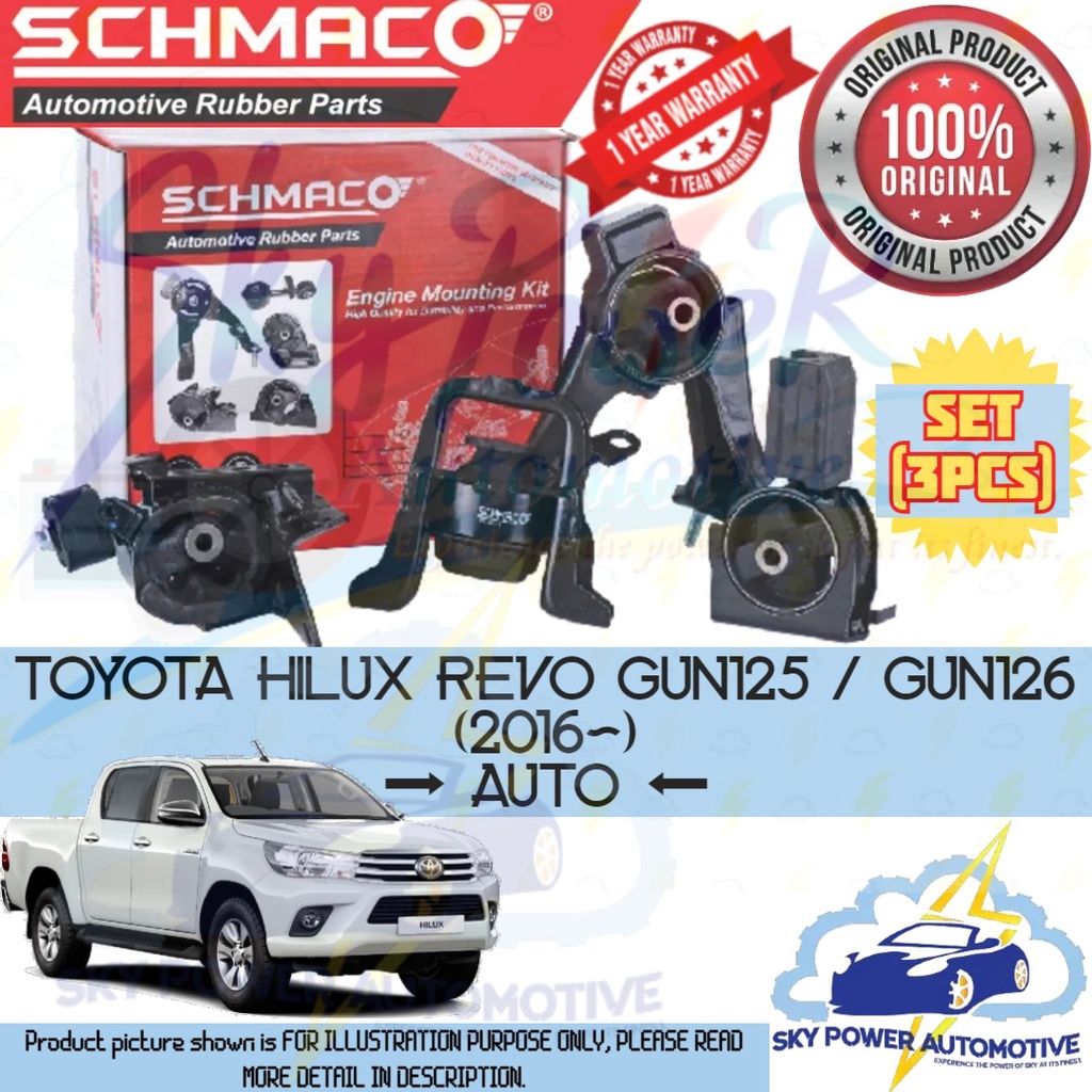 TOYOTA HILUX REVO GUN125 / GUN126 (2016~) (AUTO) SCHMACO ENGINE MOUNTING (SET) | Shopee Malaysia