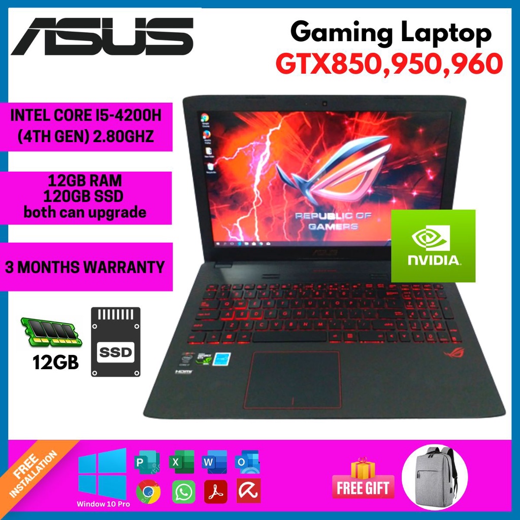 Asus Rog Super Gaming Laptop Gtx Intel I7-6700h/16gb ram/1TB ssd/15.6''fhd Gtx 950 1060 | 2GB ...