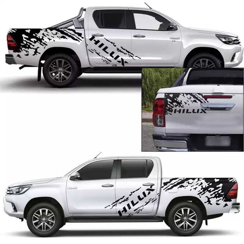 (Ready Stock )S167# 1set 3pcs 4x4 Toyota Hilux Car Body Sticker ...