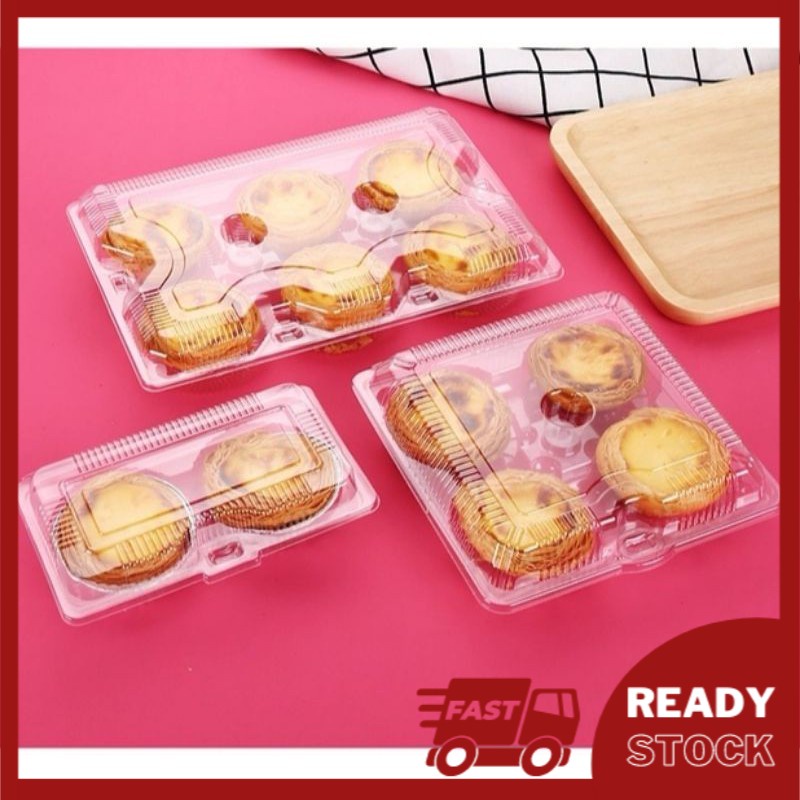 [10pcs] Egg Tart Transparent Box ONLY Pastry Box Disposable Portuguese ...