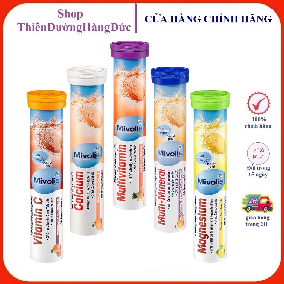 Mivolis Vitamin C Effervescent Tablets and other flavors Support to strengthen the immune system ...