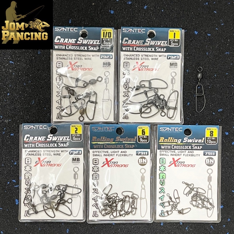 【Jom Pancing】SANTEC CRANE/ROLLING SWIVEL With CROSSLOCK SNAP,Kili ...
