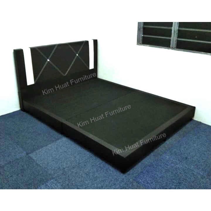 White / Black PVC Divan Queen Bed Frame Katil Queen | Shopee Malaysia