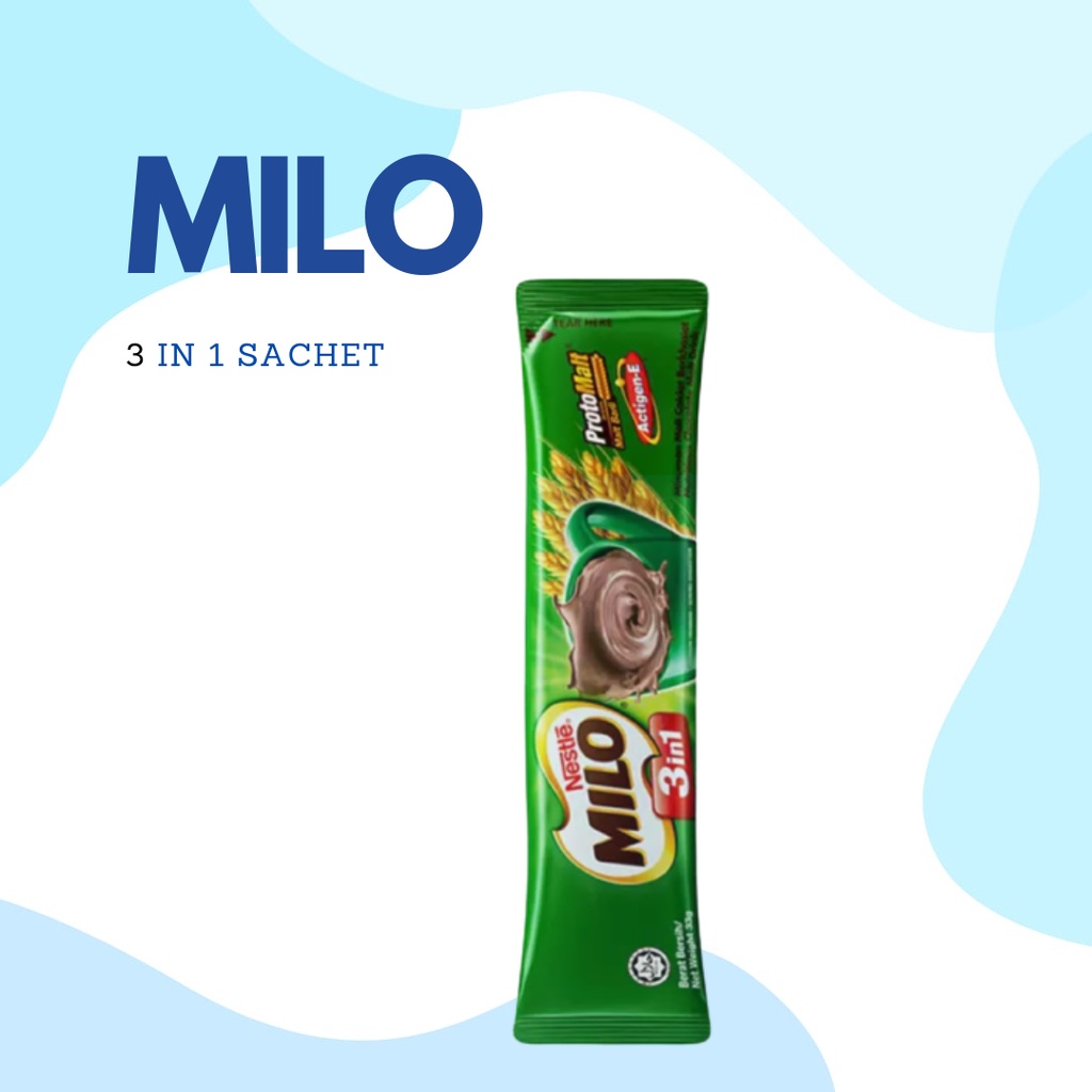 MILO 3 IN 1 SACHET, CHOCOLATE MALT DRINKS | Shopee Malaysia