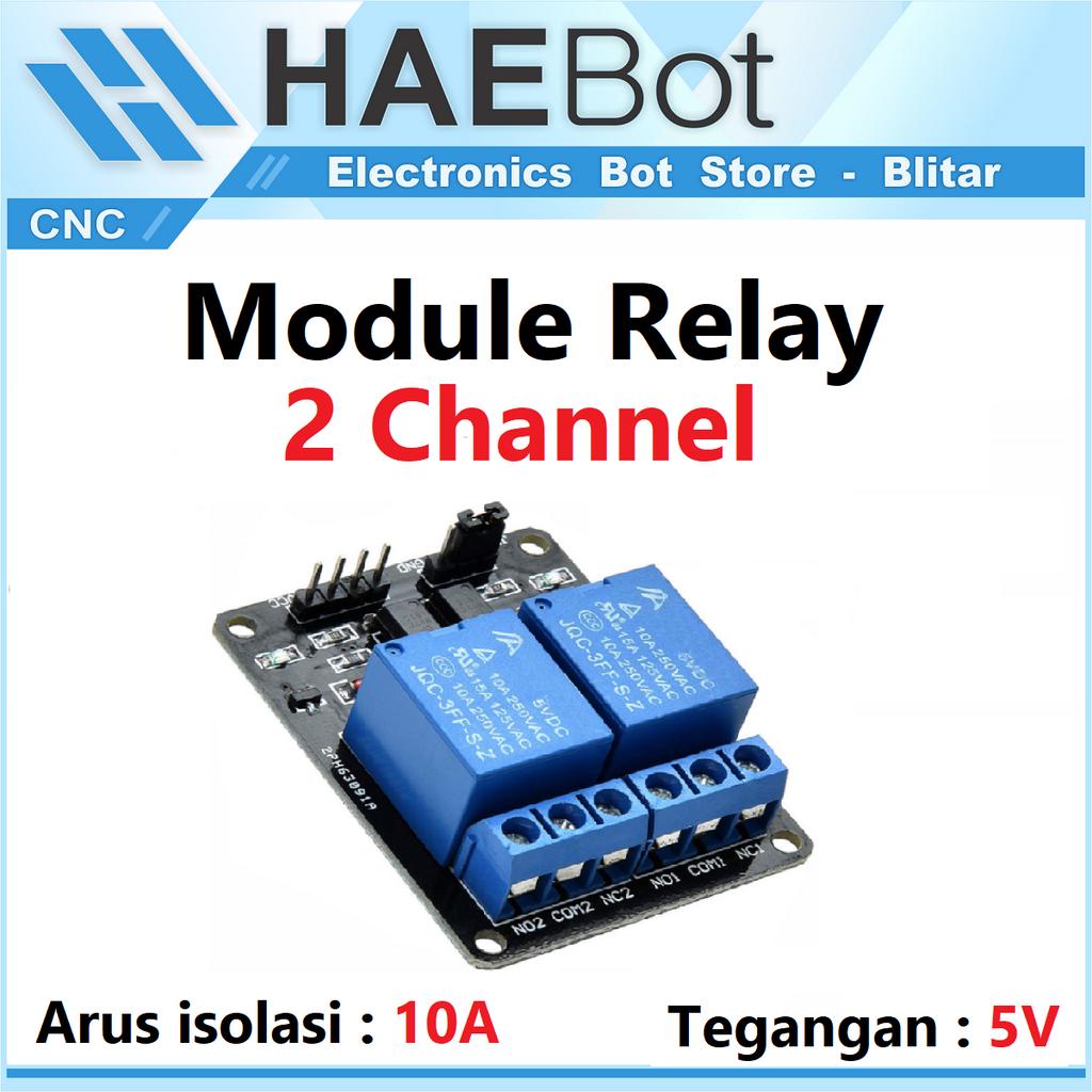 [HAEBOT] Relay Module 5V 2 Channel Active Low SPDT 250VAC 10A Arduino ...