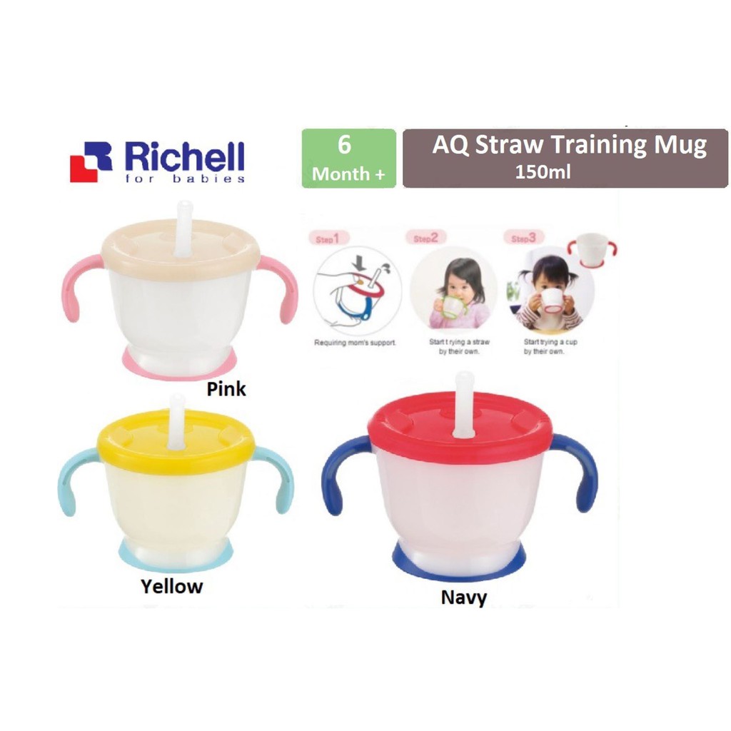 Richell AQ Straw Training Mug 150ml (1pc) | Shopee Malaysia