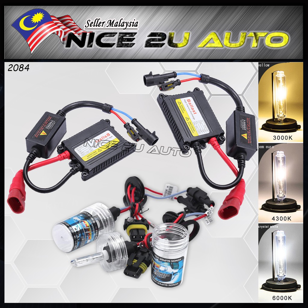 HID 35W Car Xenon Headlight Conversion Kit Bulbs With Ballast | Shopee ...