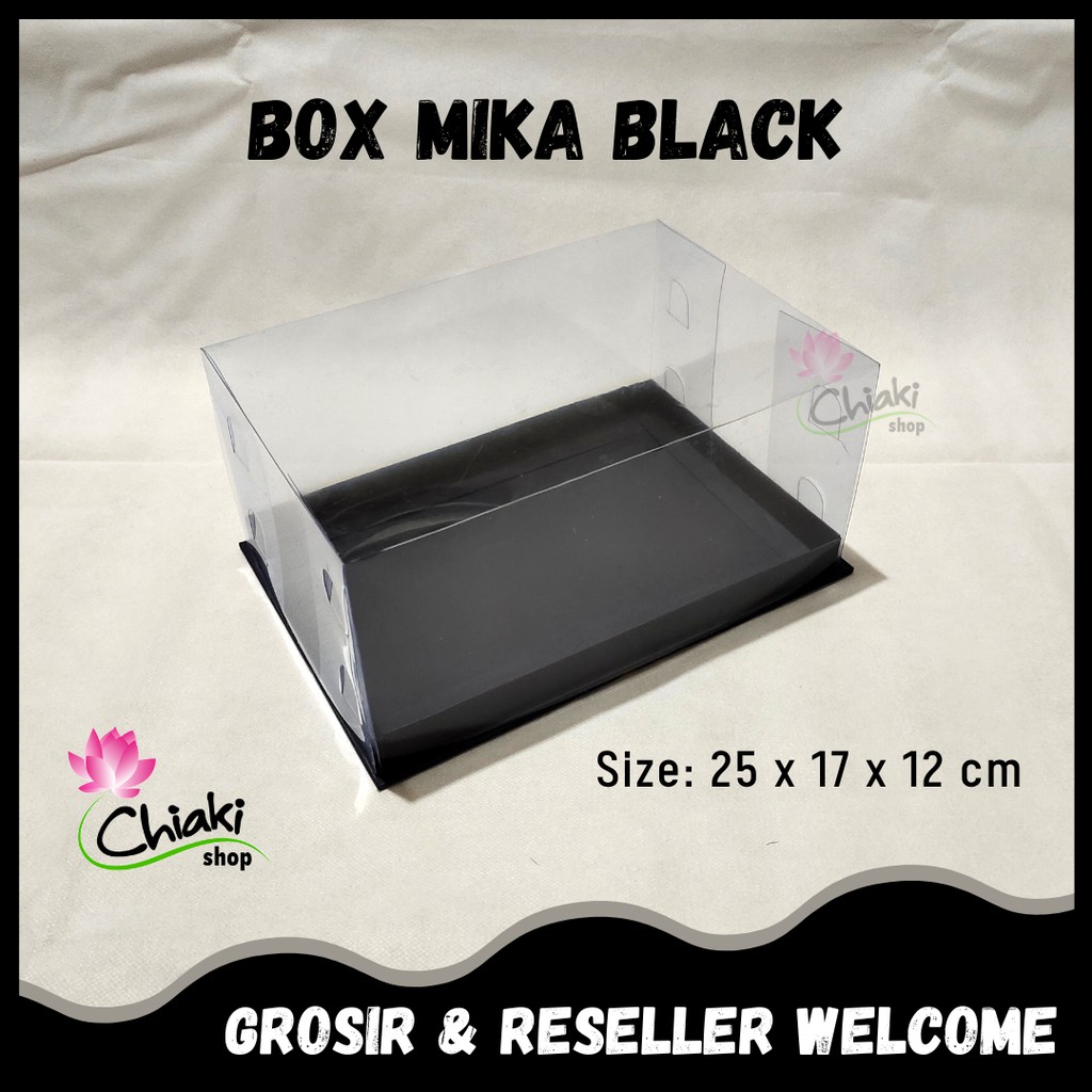 HITAM Mica Box ALAS BLACK 25 x 17 x 12 Cupcake contains 6 Cake Pudding ...