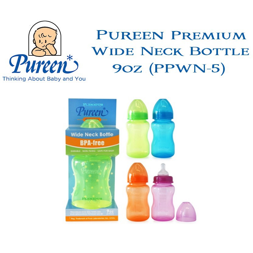 Pureen Premium Wide Neck Bottle 6oz (PPWN-4) / 9oz (PPWN-5) | Shopee ...