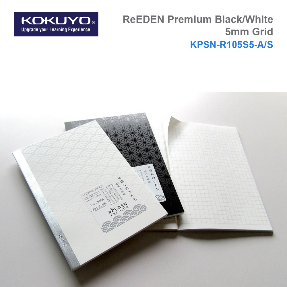 KOKUYO ReEDEN Premium Black/White A5 Notebook (50 Sheets) Buku Nota A5 ...