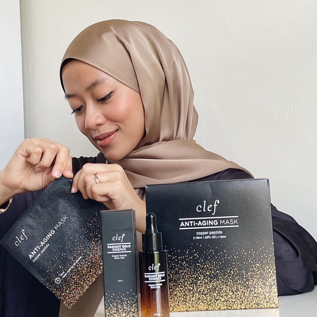 [9in1] CLEF Copper Peptide Mask | 0.25mm Thin Fabric Sheet | 30ml Serum ...