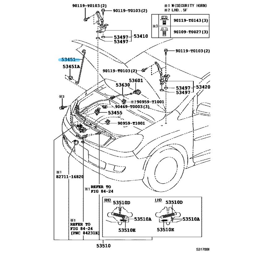 Toyota Innova TGN40 Front Hood Support Rod Stand Stick Steel kaki ...
