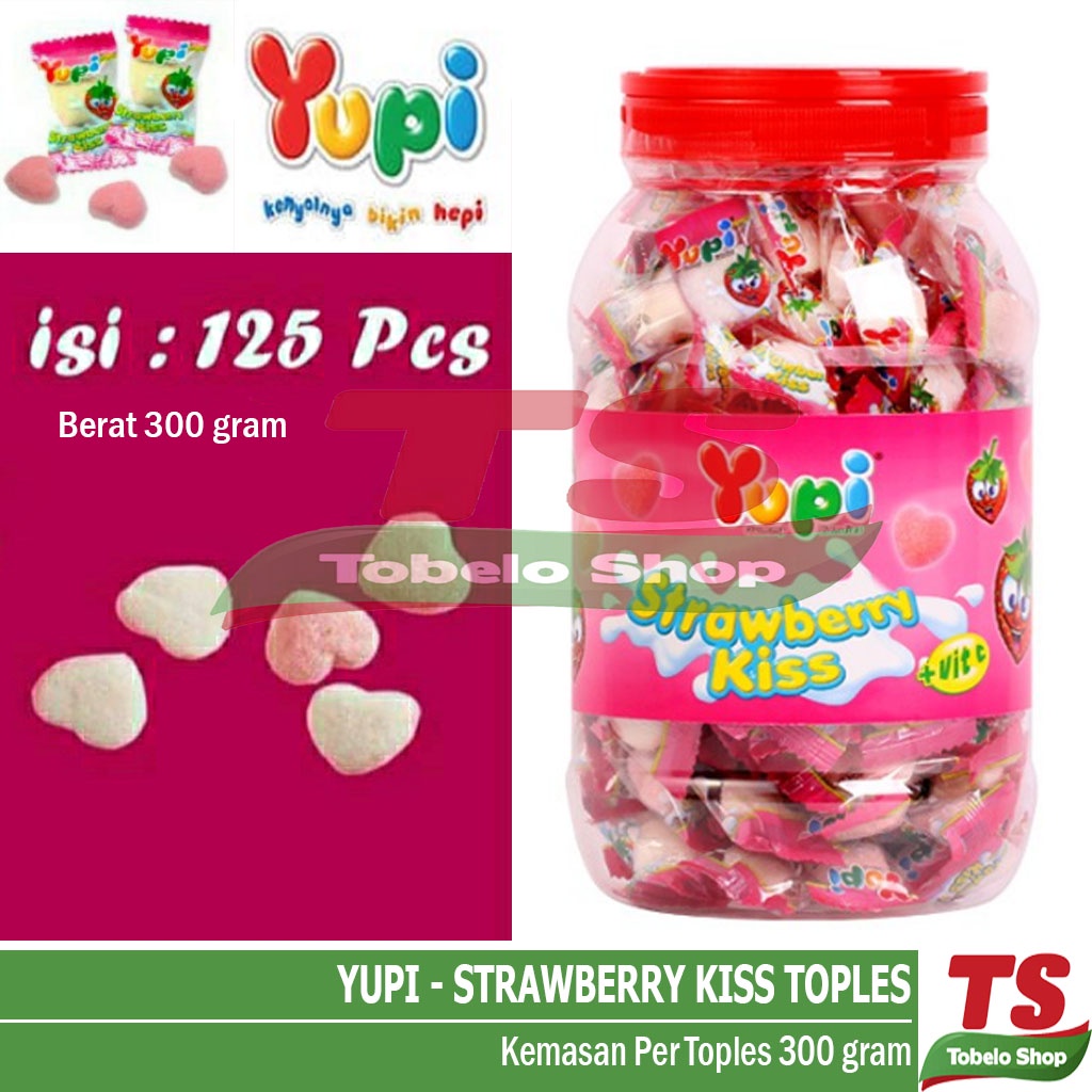 Yupi STRAWBERRY KISS JAR 300 GRAM / YUPI JAR / YUPI CANDY / YUPI JAR ...