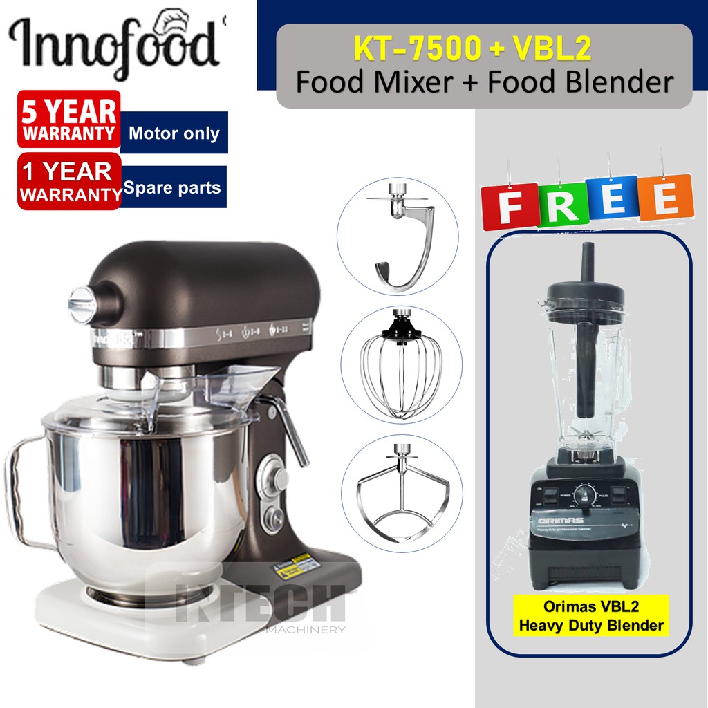 INNOFOOD KT-B7/KT-7500 STAND MIXER (HEAVY DUTY)+ORIMAS VBL2 COMMERCIAL ...