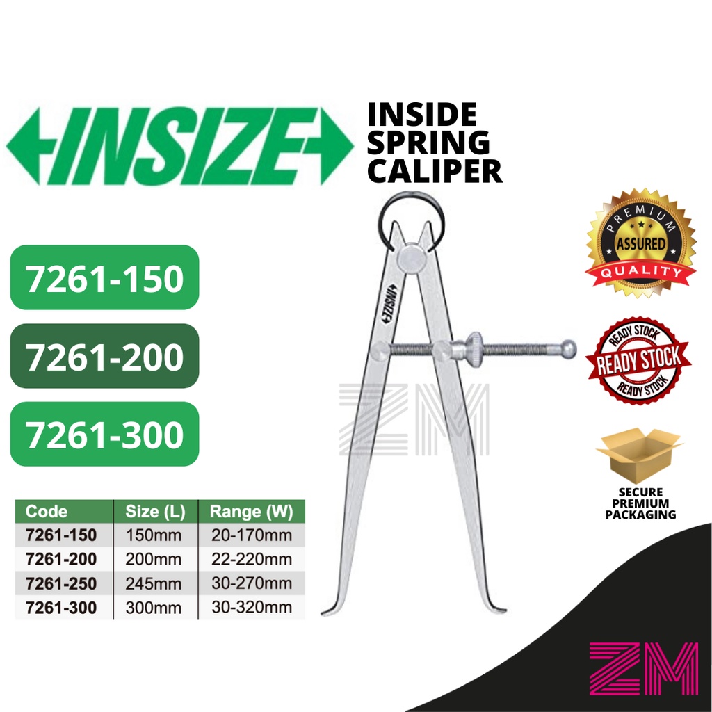 INSIZE (7261) Inside Spring Caliper Internal Caliper 20-170mm (7261-150 ...