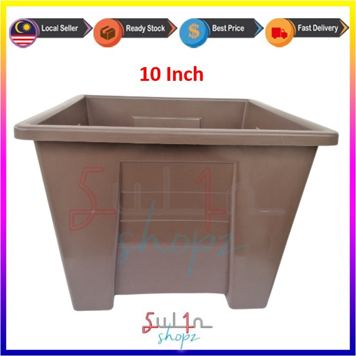 [Local Seller] 10" Square Big Plastic Flower Pot Gardening Pot Big ...