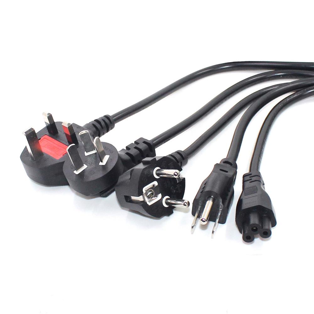 IEC320 C5 Cloverleaf Lead to EU/US/AU/UK AC EU Plug Power Cable Lead AC Cord For PC Monitor ...