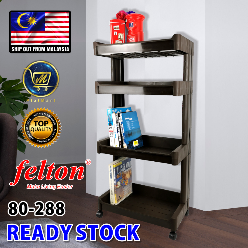 PlatMart - [READY STOCK] Felton 4 Tier Trolley Rack / Bathroom Storage ...