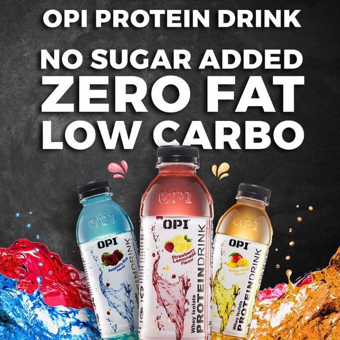 opi Whey Protein Isolate Water 500ML 16G PROTEIN pre workout drink whey ...