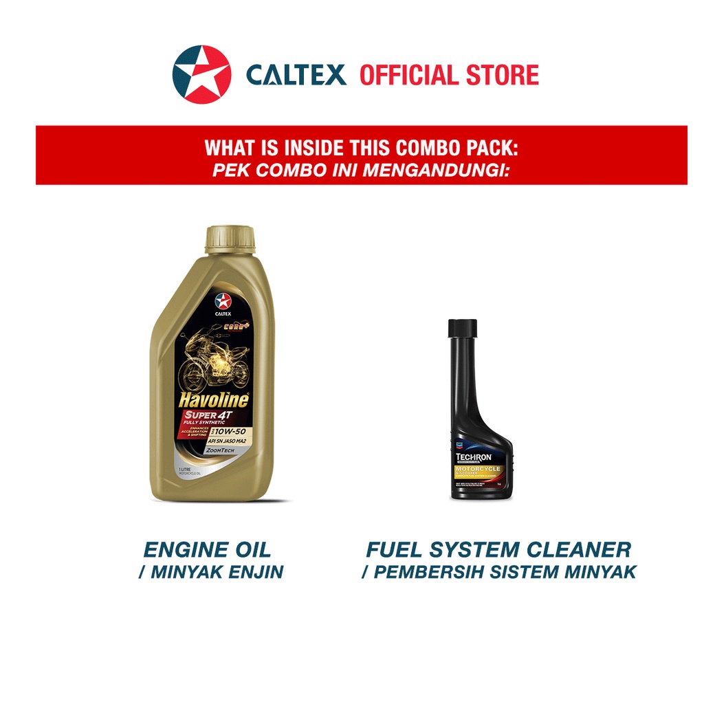 CALTEX Havoline Super 4T 10W50 Fully Synthetic Motorcycle Engine Oil ...