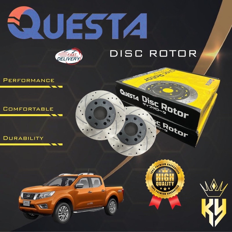 QUESTA FRONT SPORT BRAKE DISC ROTOR NISSAN NAVARA NP300 D23 (QT-DR ...