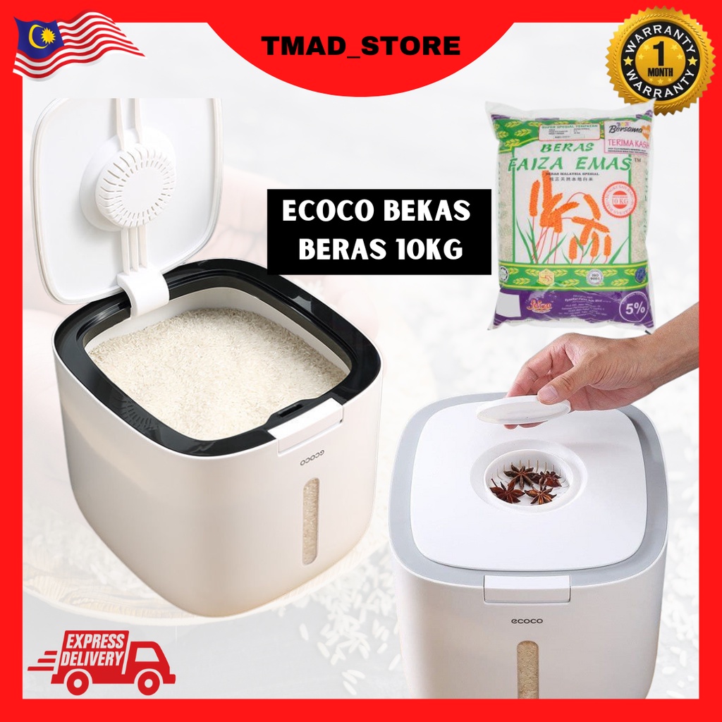 Hadiah Kahwin 10kg Ecoco Bekas Beras Insect-Proof Rice Storage Box ...