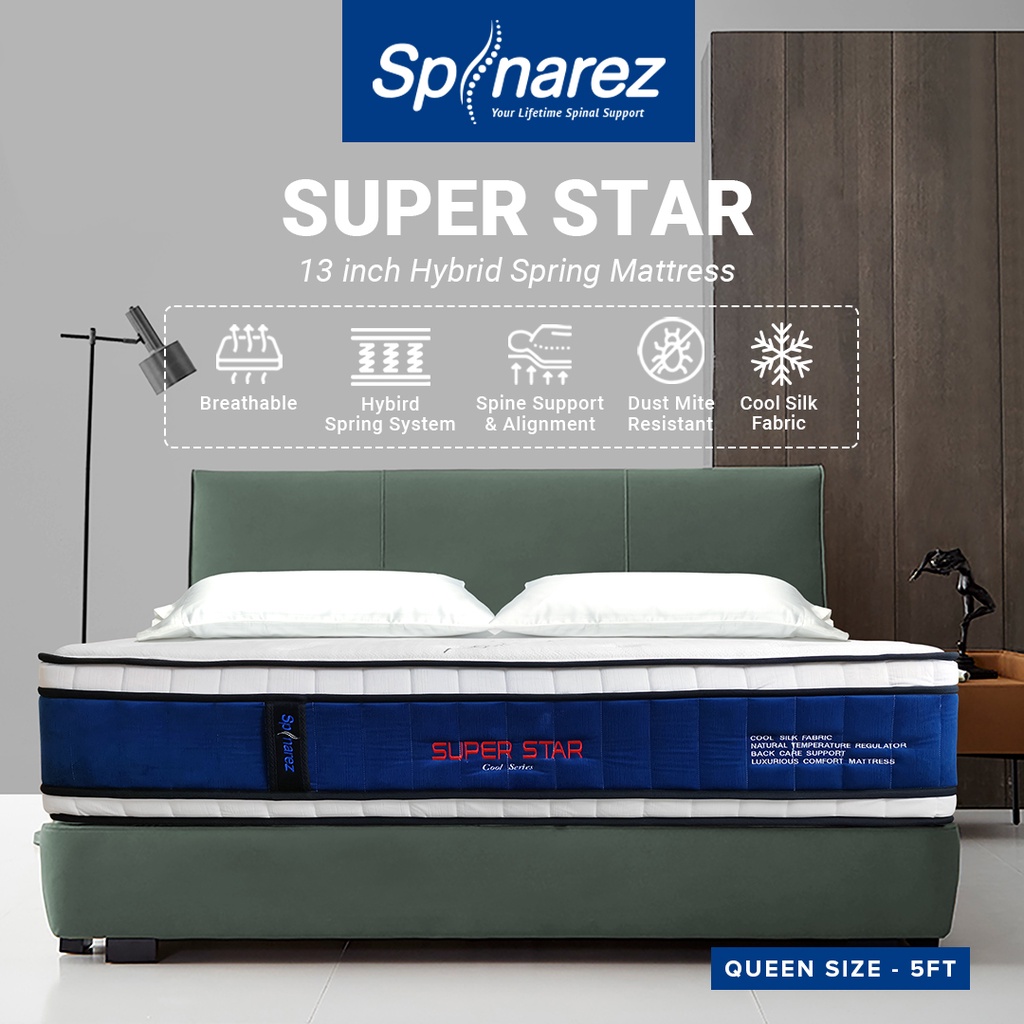 SpinaRez Super Star Mattress 13 inch Hybrid Spring Mattress (King/Queen ...