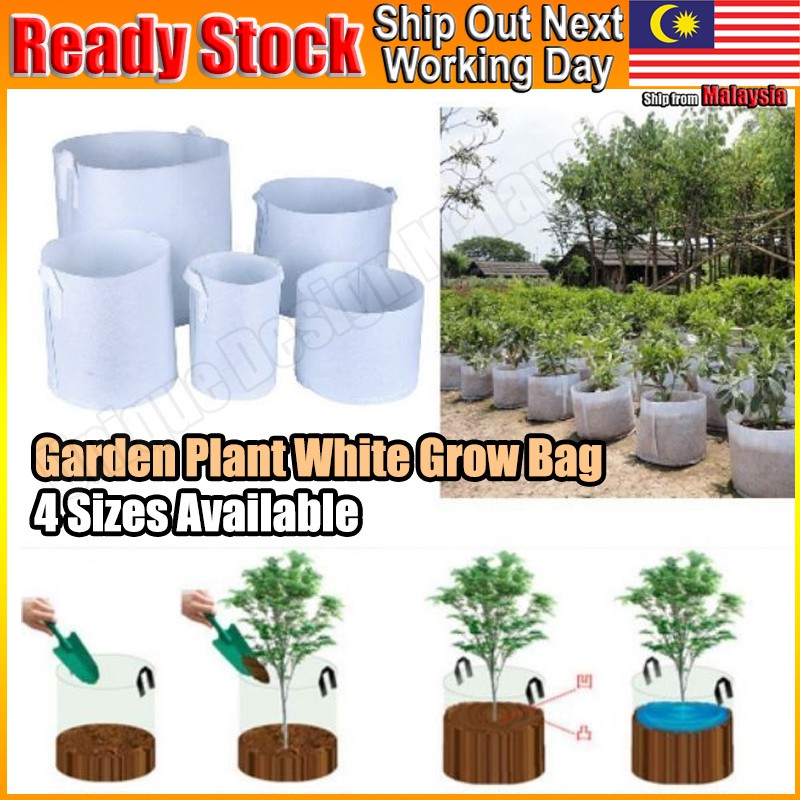 Round Fabric Pot Plant Pouch Root Container Grow Bag Agriculture Garden ...