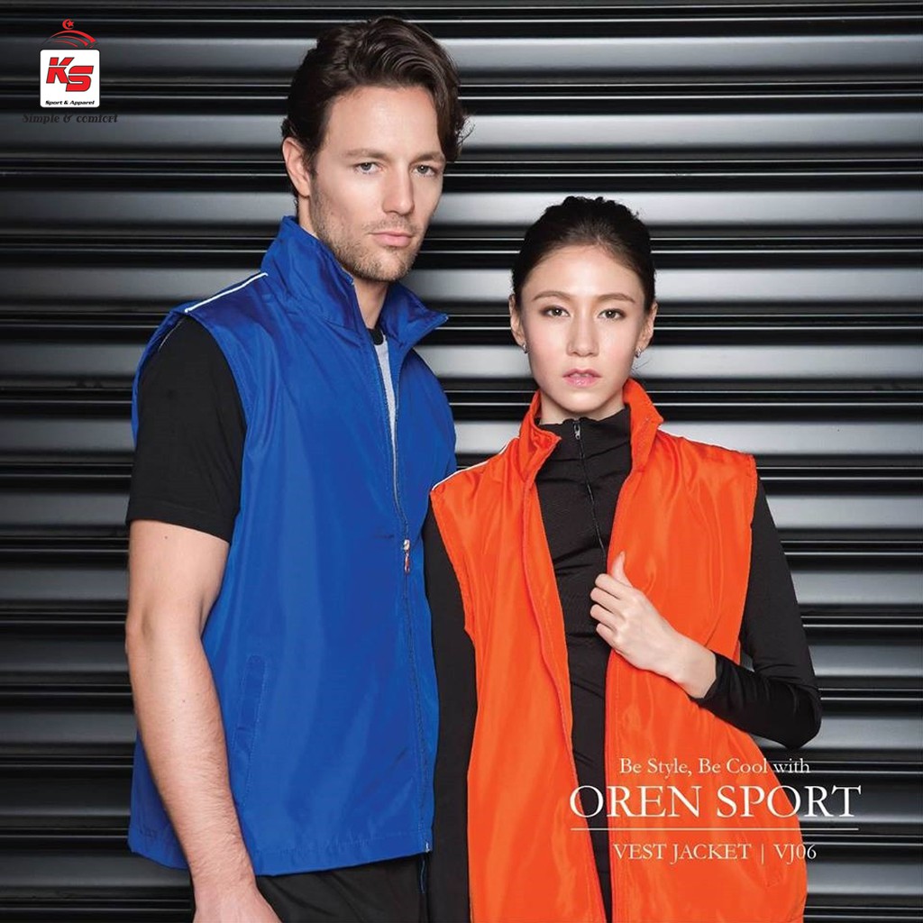 OREN SPORT Unisex Vest Jacket - Black / Neon Yellow / Red / Orange ...