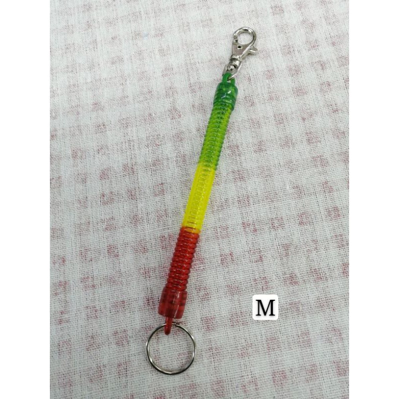 Spring Keychain Retractable Chain Plastic Spring Coil Spiral Key Chain ...