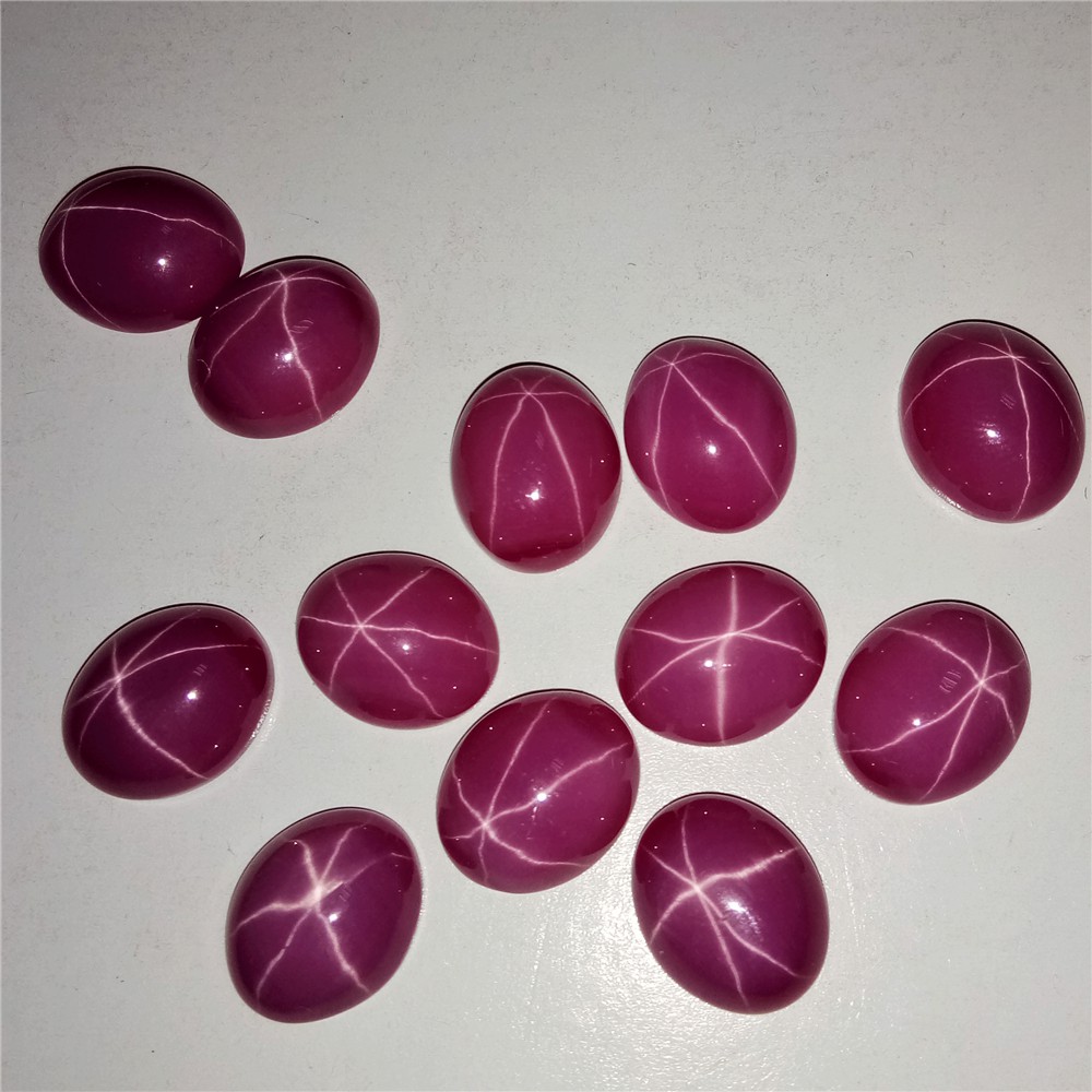 Star Ruby Oval Ring Face 10x12mm Oval Flat Bottom Glossy Ring Main ...
