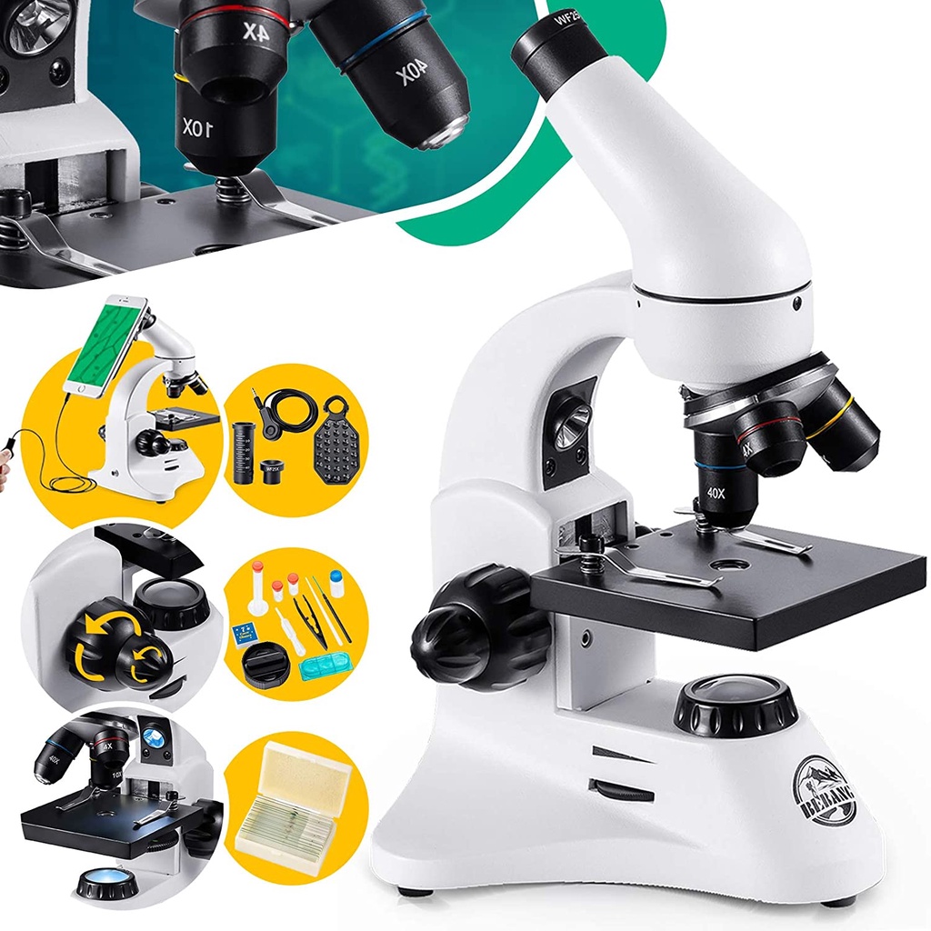 BEBANG 200X-2000X Microscope for Kids & Students Science Compound ...