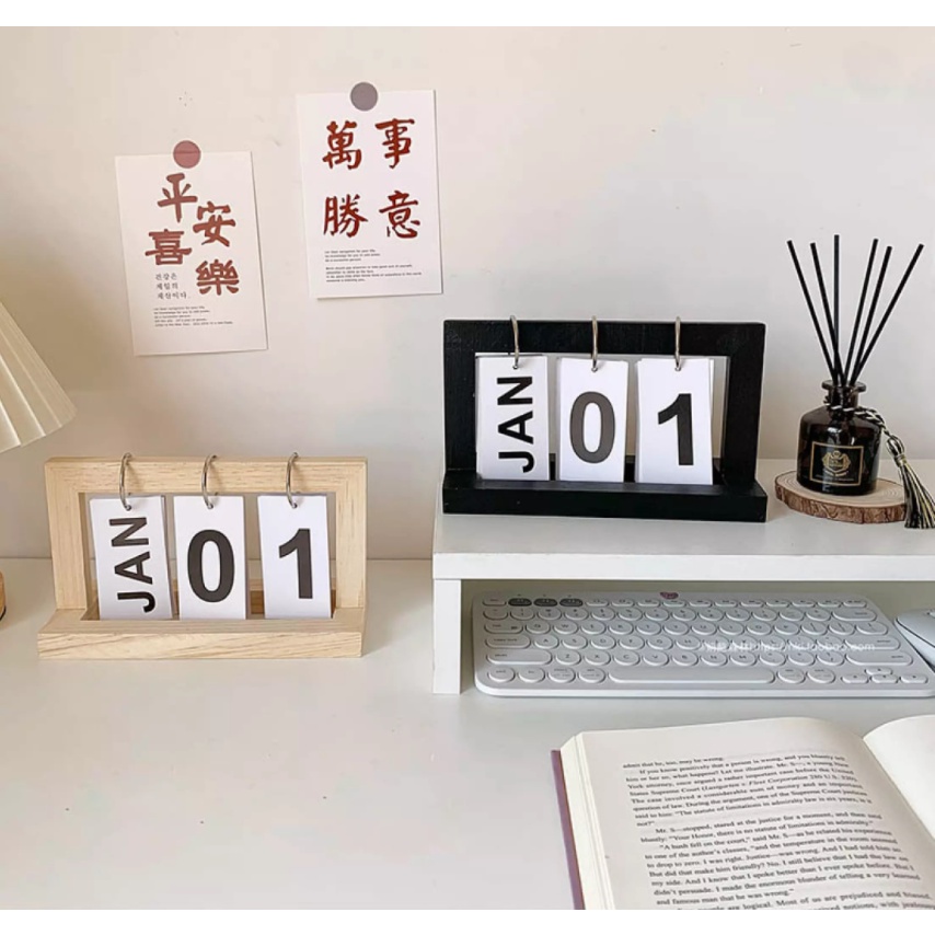 Nordic Ins Creative Simple Modern Study Wooden Calendar Desk Calendar ...