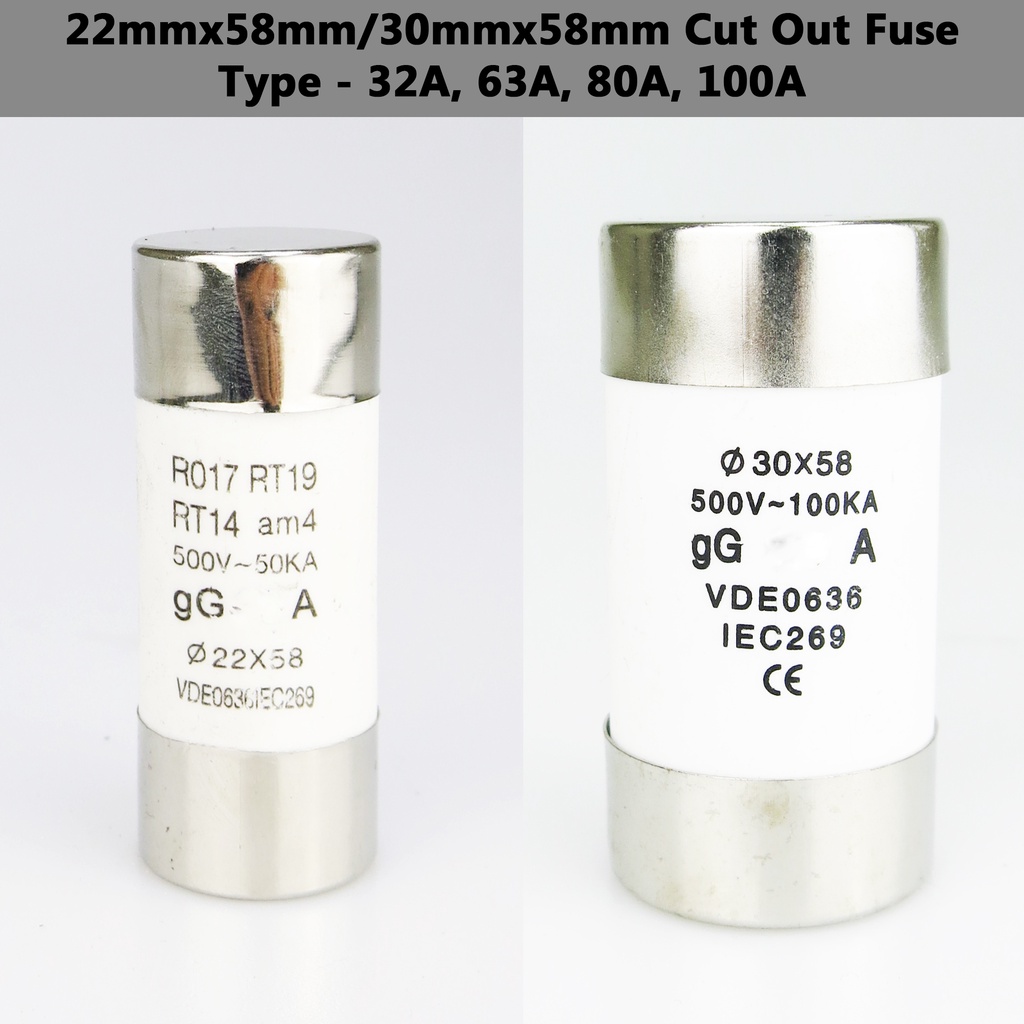 3H [32A/63A/80A/100A] Fius Cut Out (22x58mm/30x58mm) Cut Out Fuse ...