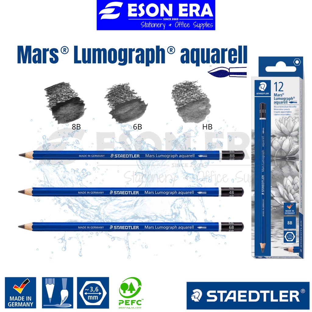 Staedtler Mars Lumograph Aquarell Pencil 4B/6B/8B | Shopee Malaysia